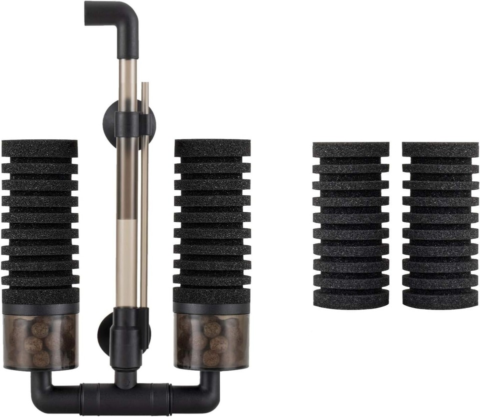 hygger Double Sponge Filter for 10-55 Gallon Aquarium Spare Sponges ...