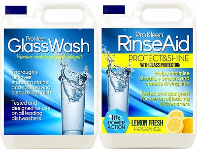 DISHWASHER MACHINE GLASS WASH FLUID DETERGENT LIQUID RINSE AID ...