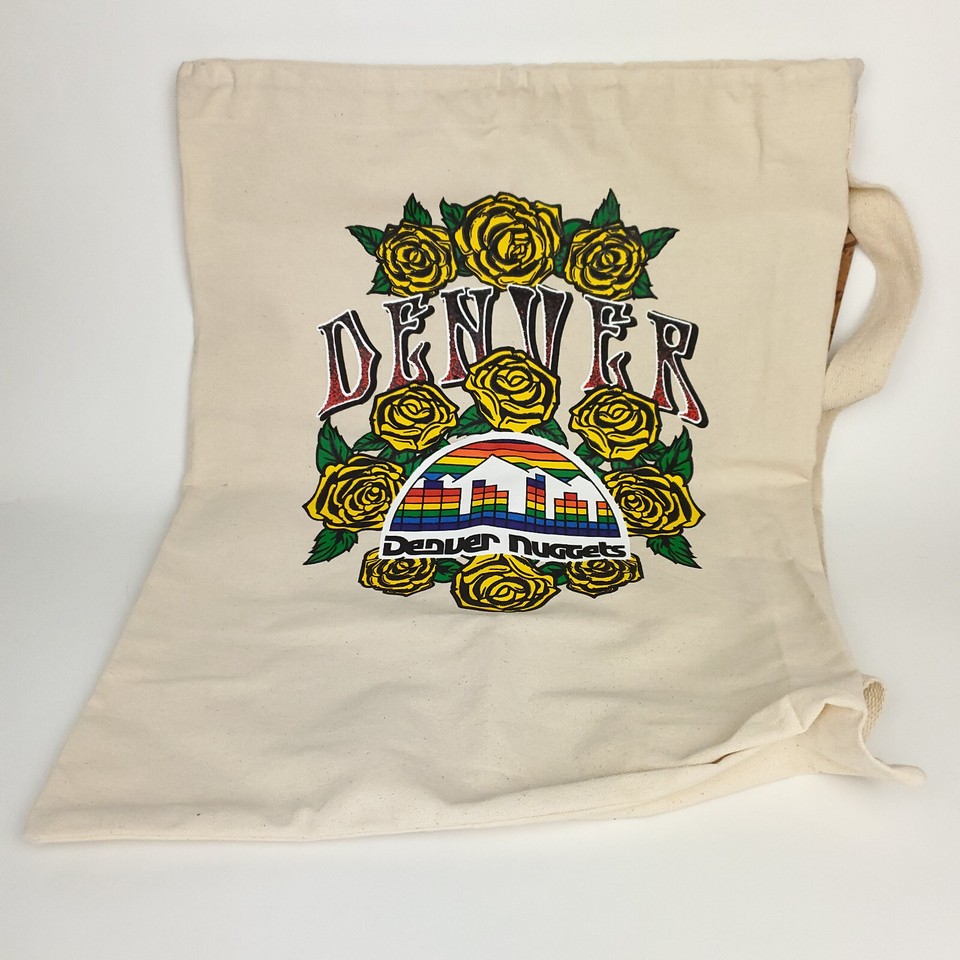 Denver Nuggets Mitchell & Ness NBA Tote Bag Printed Flower Art Cream ...