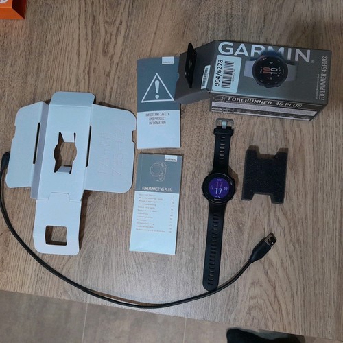 Garmin Forerunner 45 Plus GPS Fitness Watch Box Instructions Charger ...
