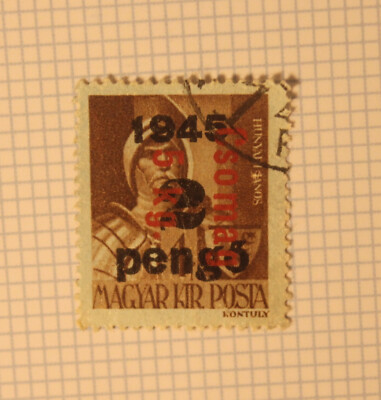 1945 Hungary Magyar Posta Postage Stamps World War II Double Overprint ...