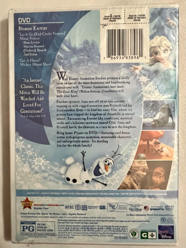 Disney's FROZEN DVD (2014) NEW & SEALED 786936838961 | eBay