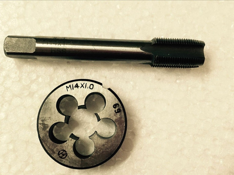 1 set M14x1.5mm right-hand Machine tap and die Threading Tools M14*1.5 ...