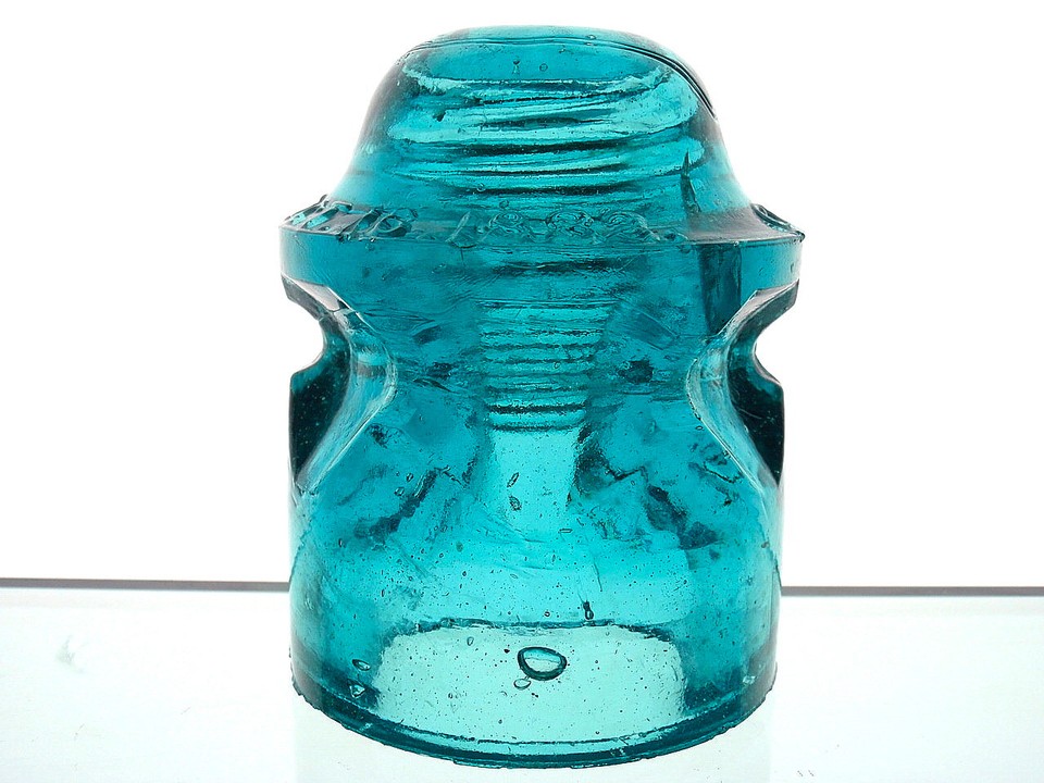 RICH BLUE CHI INS CO PATD OCT 16 1883 Diamond Groove Glass Insulator | eBay