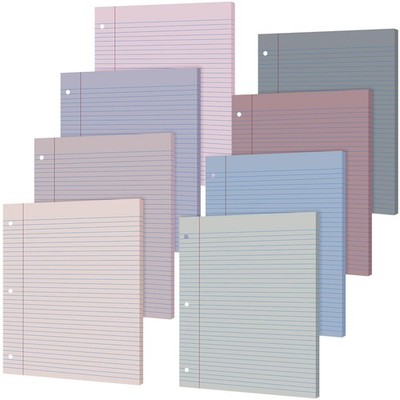 400 Sheets Colored Loose Leaf Paper 8.5" x 11" college ruled Lined 3 ...