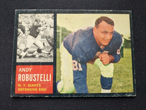 1962 Topps Football Card # 108 Andy Robustelli (HOF) - New York Giants ...