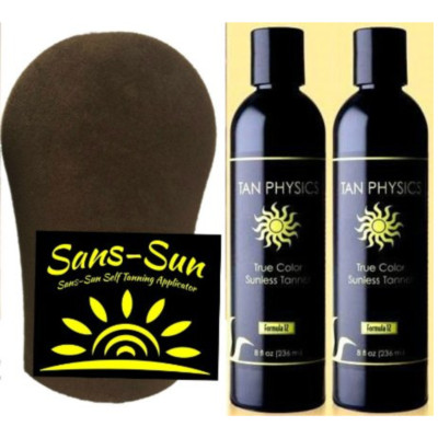 Tan Physics True Color Tanner (2 Pack) w/ Tanning Mitt by Sans-Sun | eBay