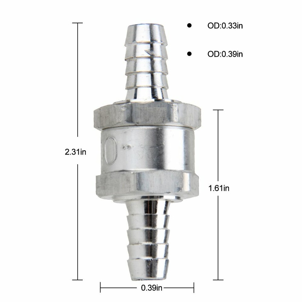 3/8" 10mm Inline One Way Check Valve Fuel Diesel Gas Liquid No Return ...