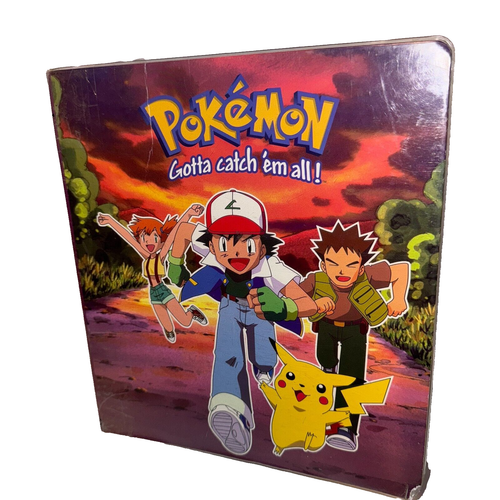 Vinatge 1999 Pokemon Card Binder Nintendo Gamefreak Ash brock Pikachu W ...