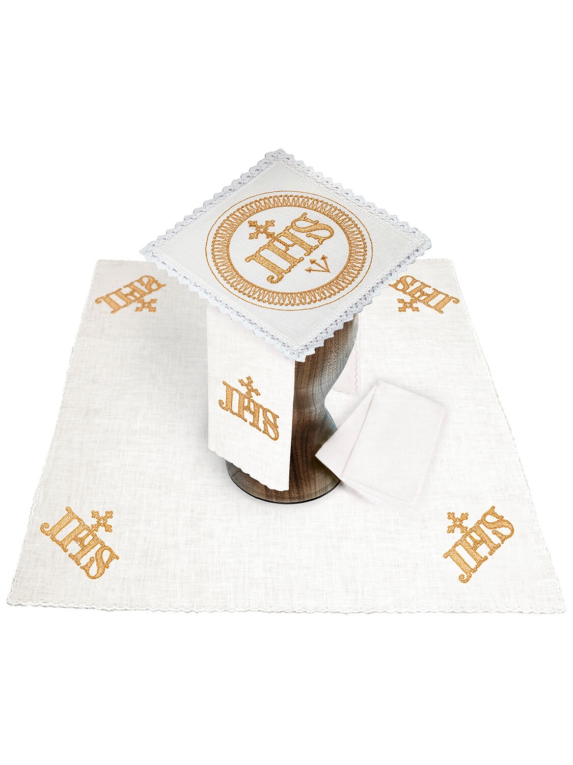 Altar Mass Linens Chalice Set IHS Symbol Pall Corporal Lavabo ...