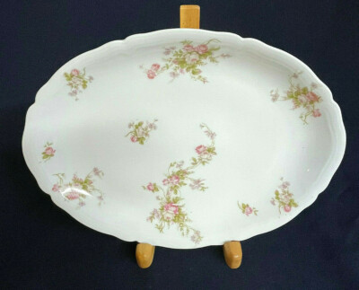 Vienna Austria - 12" x 8.5” Oval Floral Serving Platter - Pink Roses ...