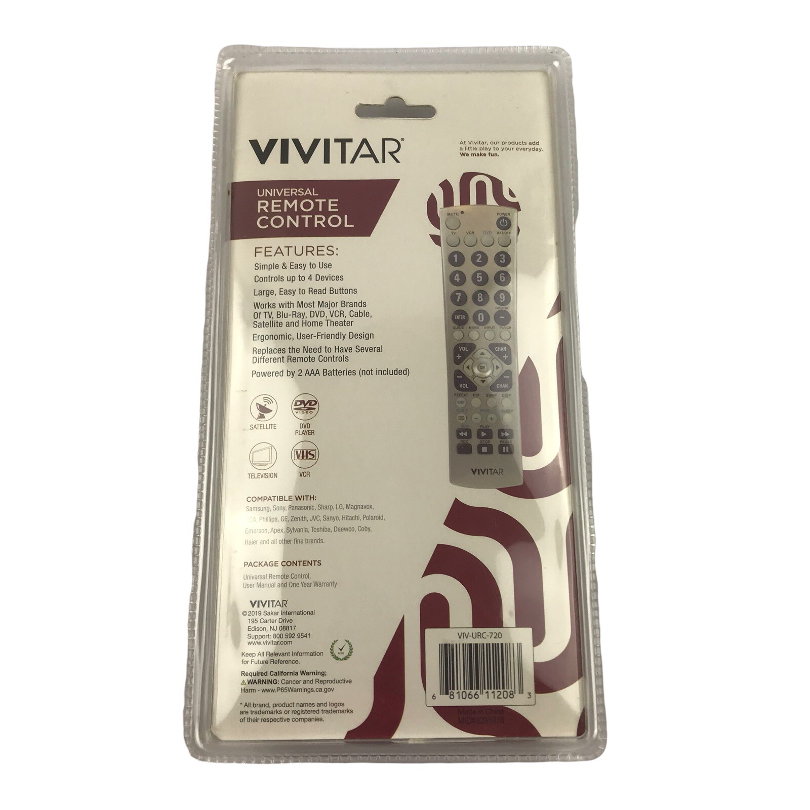 Vivitar 4 Device Universal Remote #VIV-URC-720 NIP | eBay