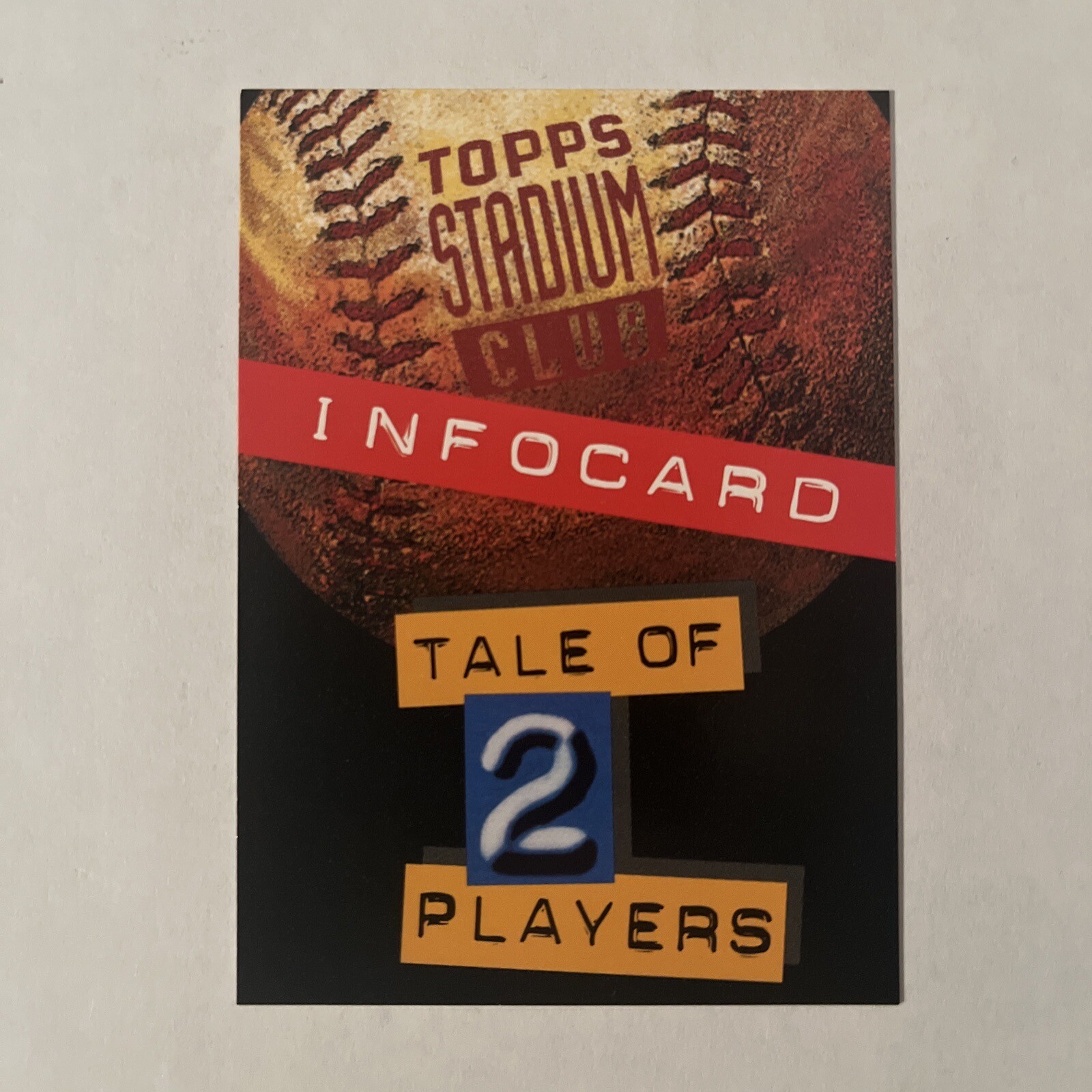 1994 Topps Stadium Club #2 OF 10 Infocard Tale of Two Players MLB | eBay