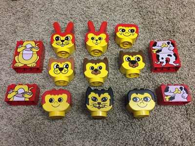 1 LEGO DUPLO head faces rabbit dog cat girl boy body | eBay