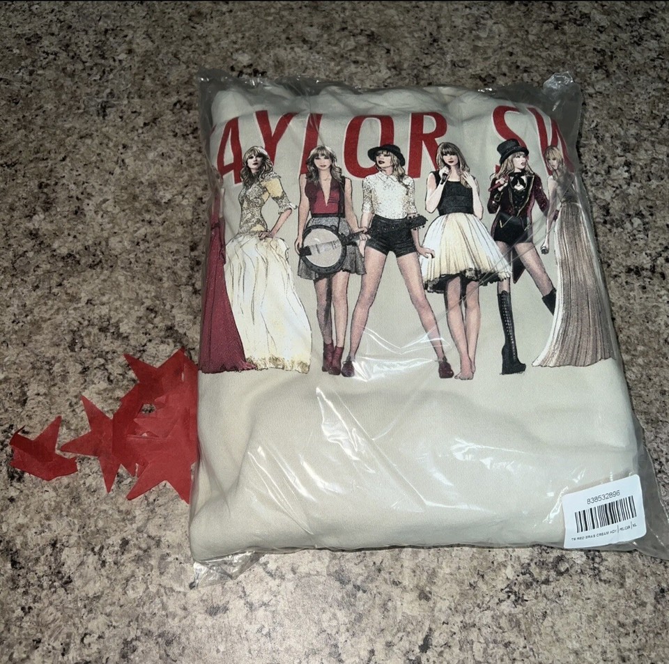 Taylor Swift Red (Taylor's Version) Eras Beige Hoodie READY TO SHIP ...