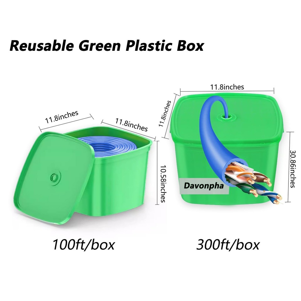 300ft Bulk Cat6 Ethernet Cable Spool with Crimper Kit - 23AWG CCA for ...