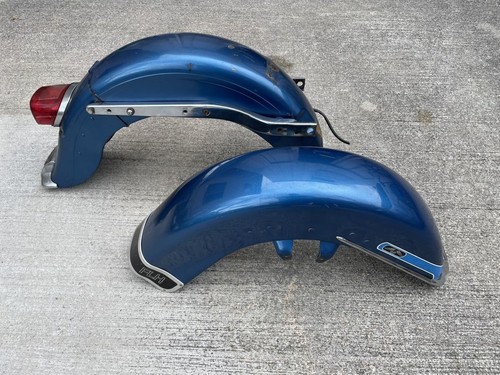 Harley Davidson Genuine Shovel Flh Blue Metallic Paint Front And Back ...