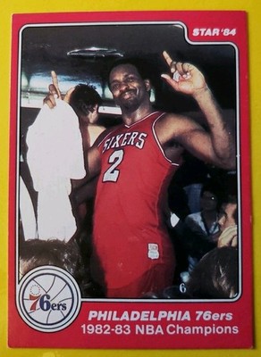 1983-84 Star PHILADELPHIA 76ERS NBA Champions #1 Checklist Card Moses ...