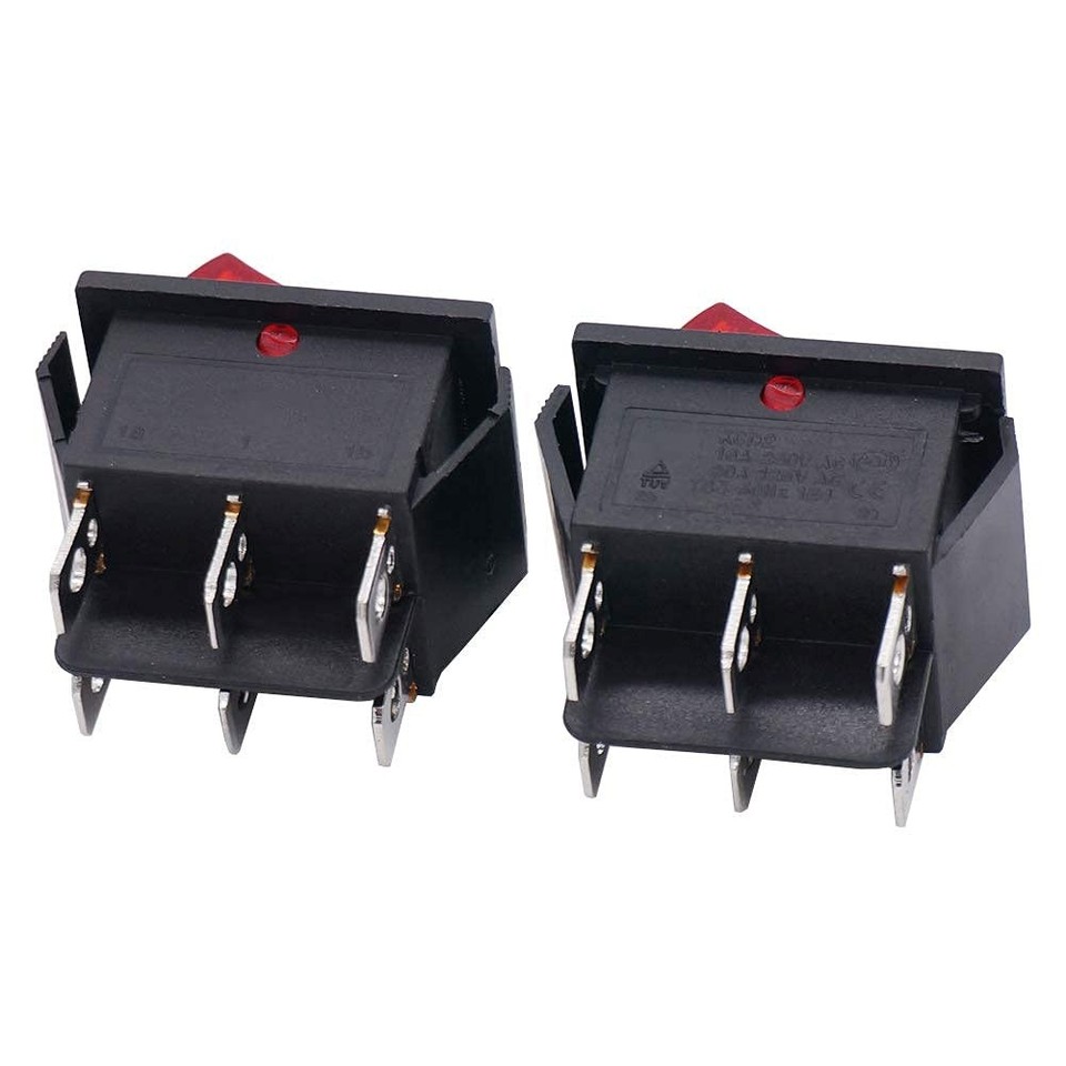 Twidec/2Pcs Rocker Switch 6 Pins 3 Position ON/Off/ON AC 10A/125V 6A ...