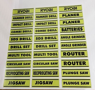 Ryobi tool box stickers X 30 off | eBay UK