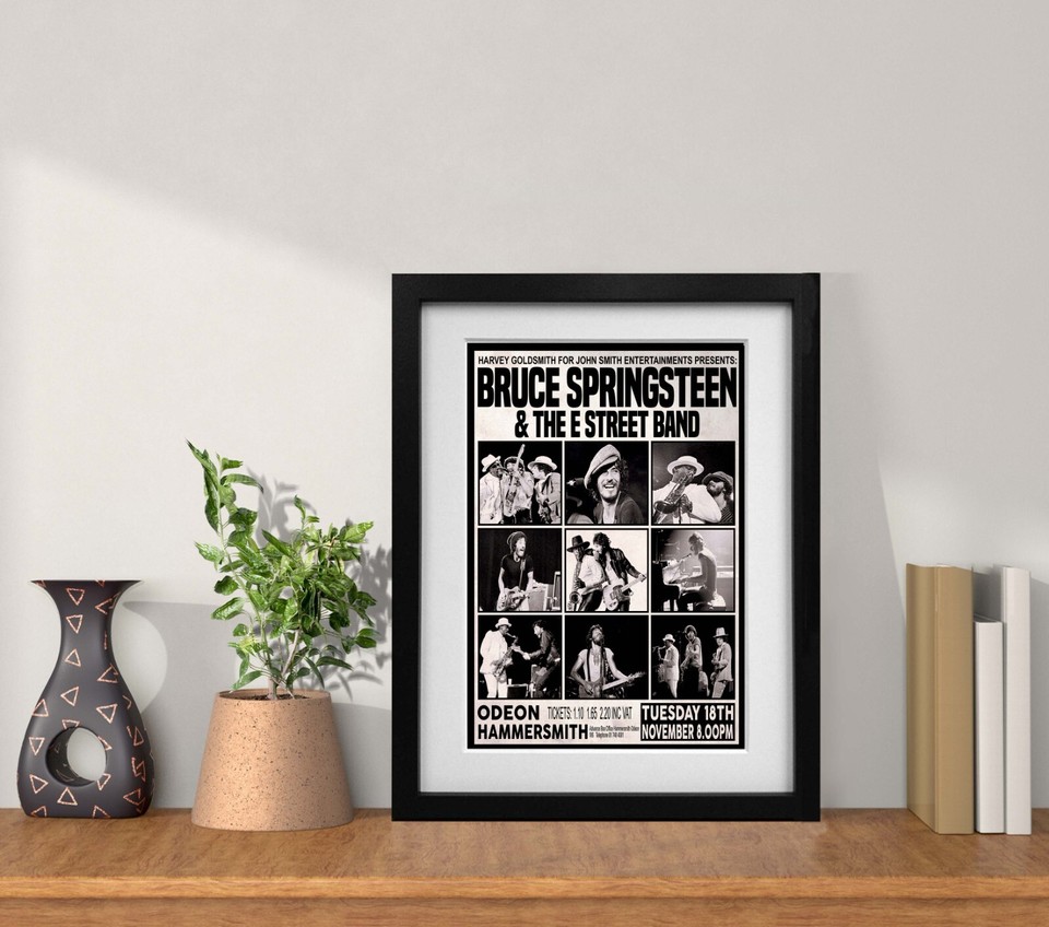 Bruce Springsteen First UK Concert Poster MULTI-PRINT or Three FRAMED ...