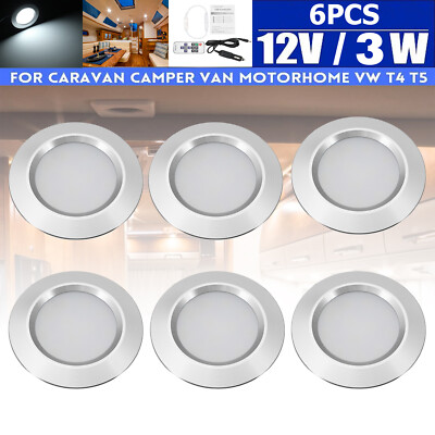 12V 6x Interior LED Spot Lights For VW T4 T5 Camper Van Caravan ...