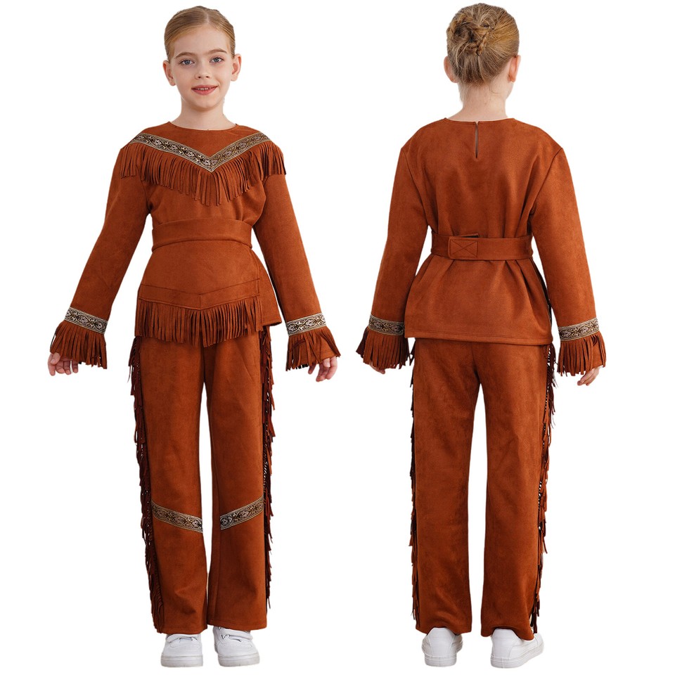 Kids Girls Set 3Pcs Outfit Native Suit With Pants Festival Waistband ...