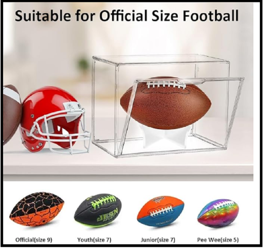 Football Display Case, Acrylic Football Storage Box Full Size ...