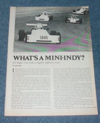 1978 Mini-Indy Race Cars Vintage Info Article "What's a Mini-Indy ...