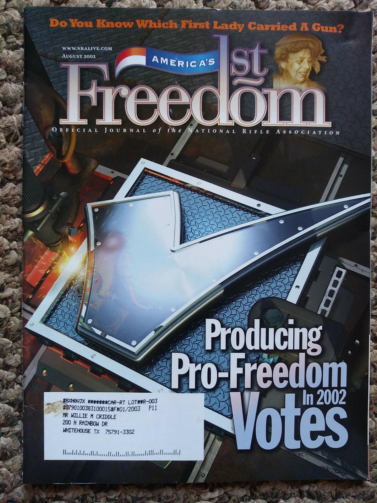 America's 1st Freedom Magazine Pro-Freedom Votes August 2002 NRA ...