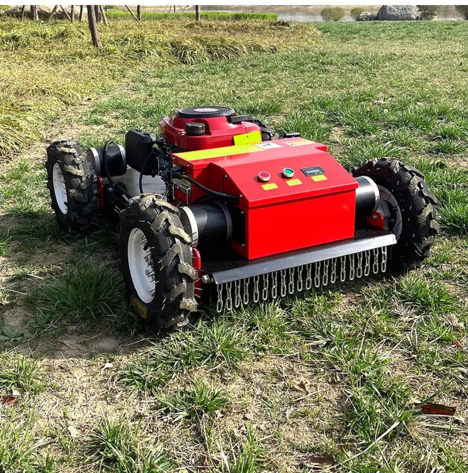 MINI Remote Control Electric & Gasoline Lawn Mower Robot Grass Weeding ...