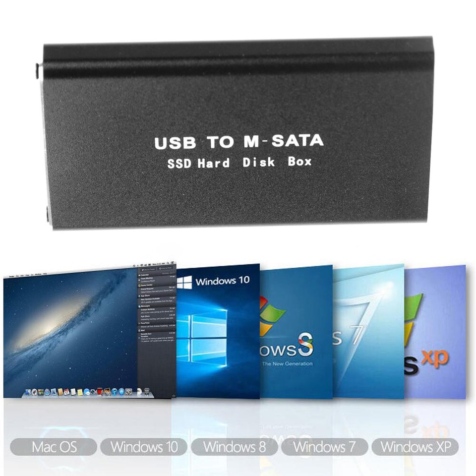 Mobile Hard Disk Box mSATA to Type-C 3.1 Adapter Laptop SSD Disk ...