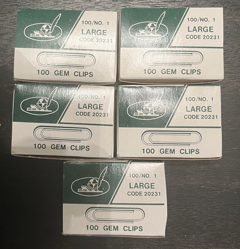 Vintage Gem Paper Clips J.L. Hammett Co Lot Of 5 Large No. 1 Code 20231 ...