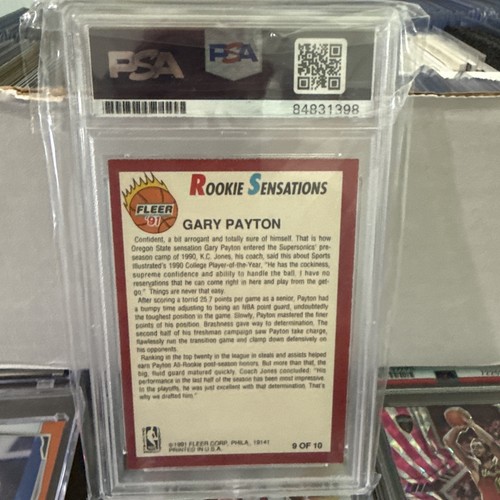 GARY PAYTON Signed 1991 Fleer Rookie Sensations Autograph PSA/DNA ...