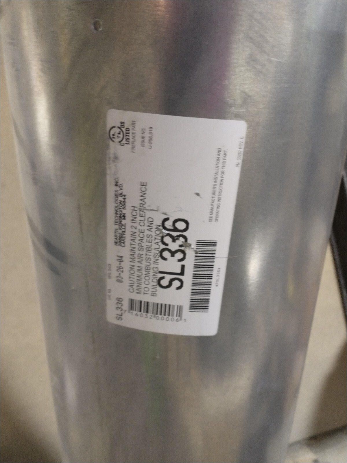 Majestic SL300 Series Chimney Pipe, SL336 36" Long 8" Inner 10-1/2 ...