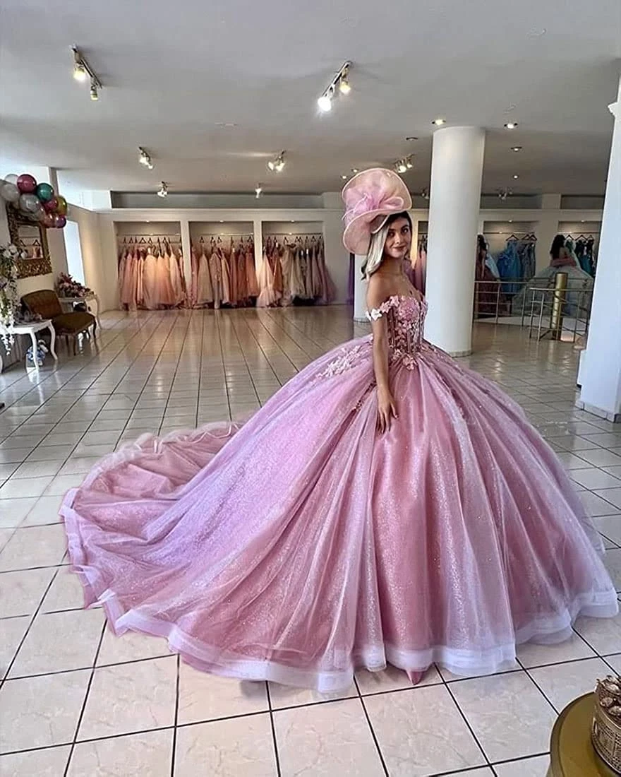 Light Pink Puffy Quinceanera Dresses