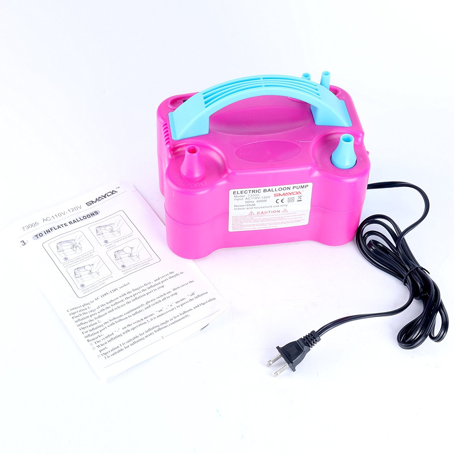 600W AC Electric Balloon Pump Air Blower Electric Balloon Inflator Dual ...