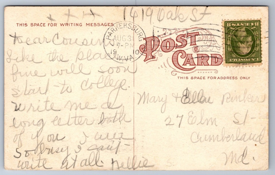 Postcard Parkersburg WV Carnegie Public Library 1910 | eBay