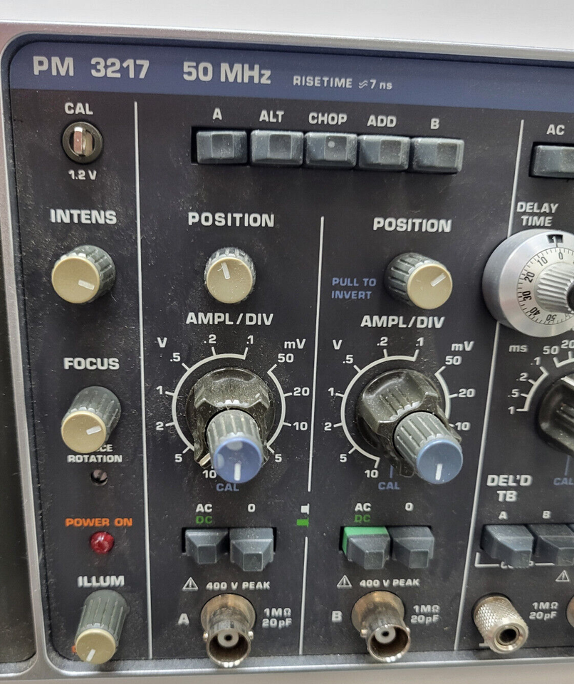 Philips PM 3217 50 MHz Oscilloscope - Vintage Analog - Power Tested | eBay