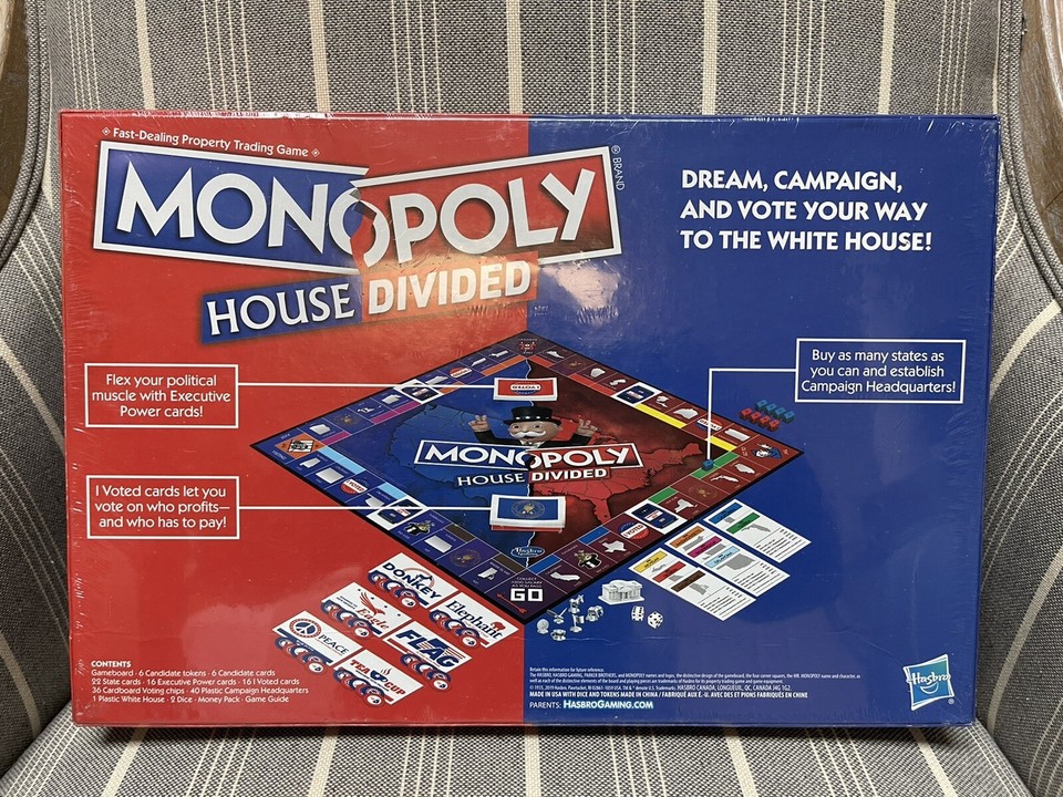 Hasbro Monopoly House Divided Board Game White House Politics Factory ...