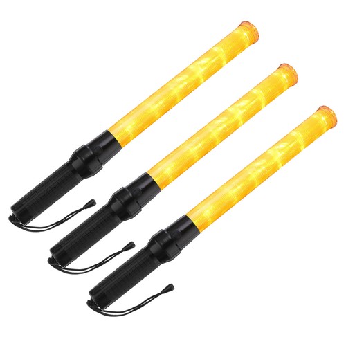 21 Inch Traffic Wands, 3 Pcs 2 Flashing Modes LED Traffic Warning Light, Yellow | eBay