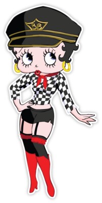 Betty Boop biker racing sticker decal 3" x 6" | eBay