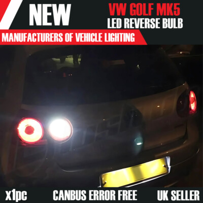 1x VW GOLF MK5 CANBUS ERROR FREE LED WHITE REVERSE LIGHT BULBS TDI GTI ...