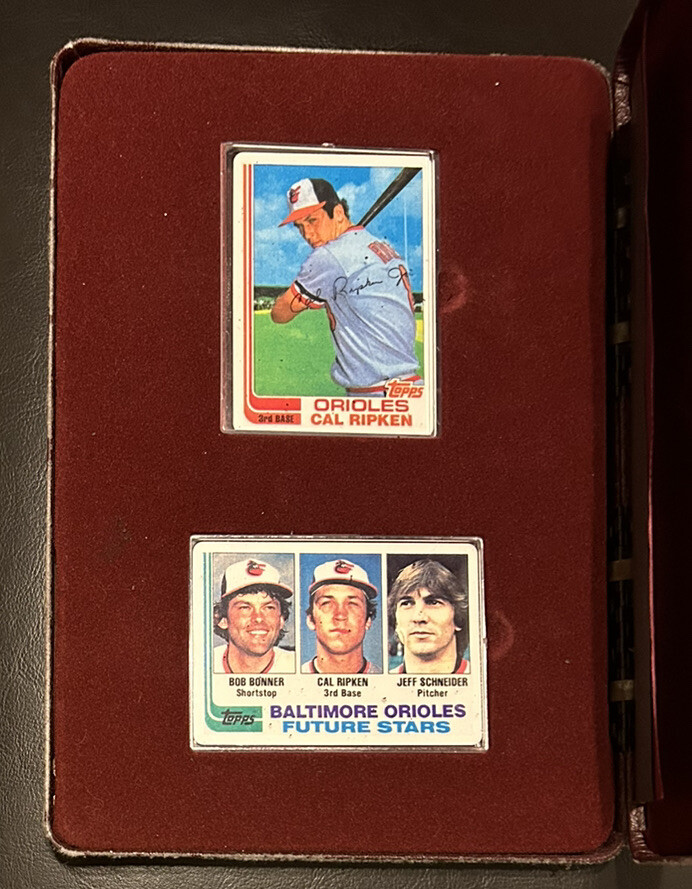 CAL RIPKEN JR. ROOKIE 2 CARD METAL REPRINT SET IN BOX DISPLAY NUMBERED ...