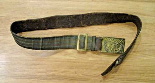 Original US CIVIL WAR Union Officer's cloth covered Leather Belt+ Eagle ...