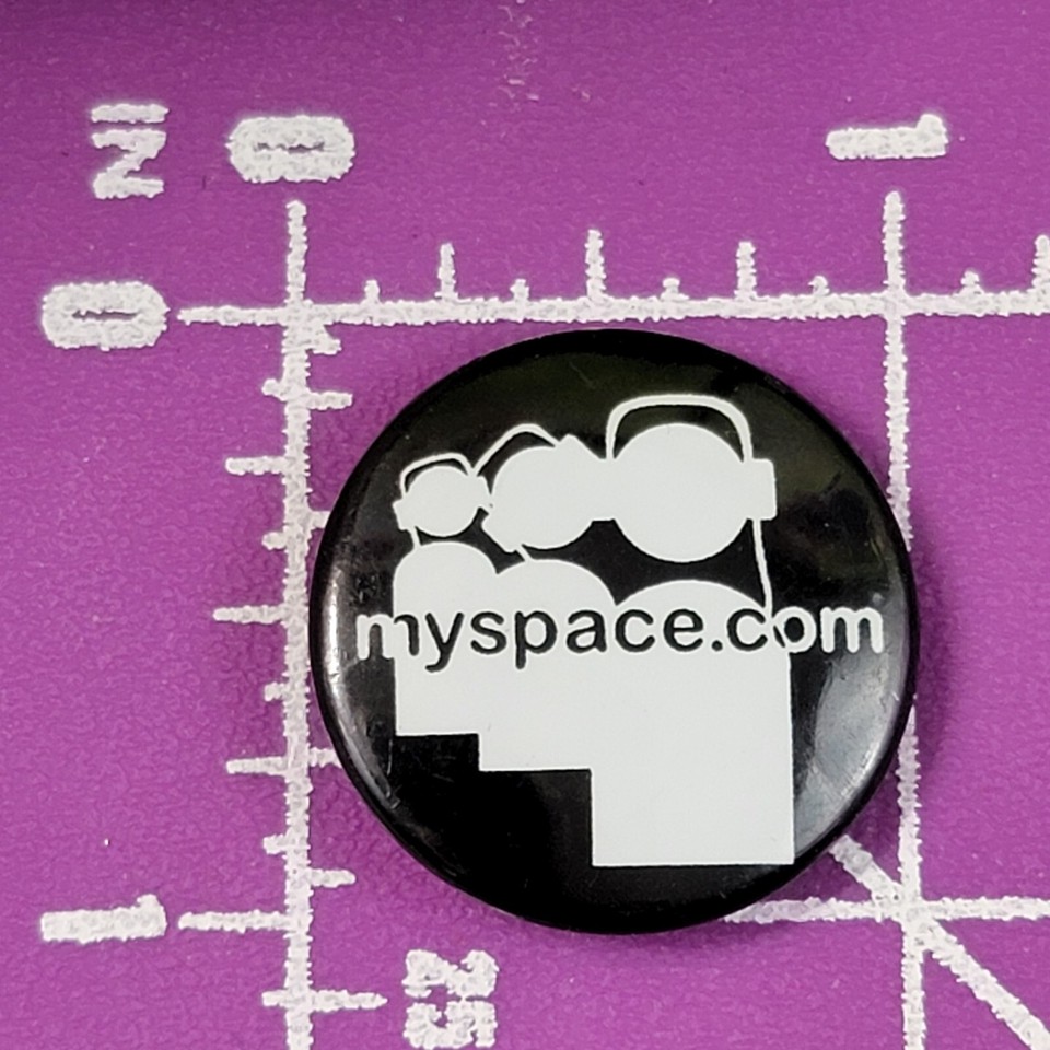 Vtg MySpace Pin Metal 1" Small Pinback Button Social Media Music ...