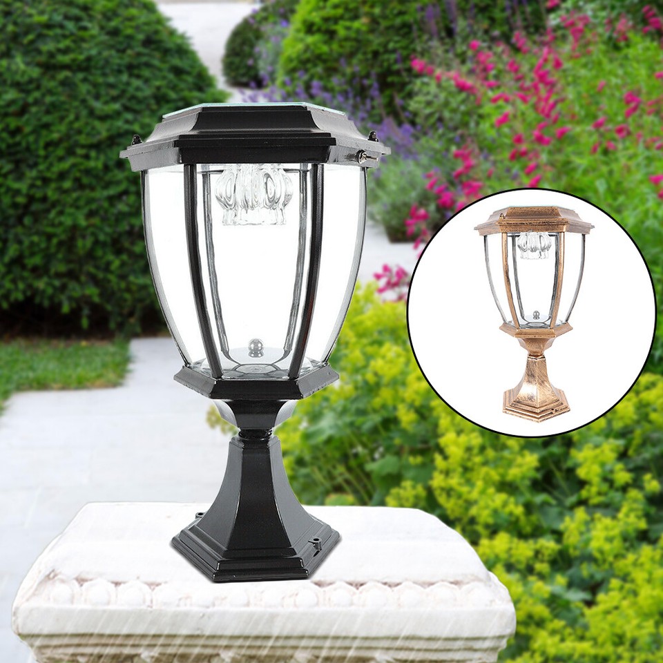 Outdoor Yard Light LED Waterproof Solar Power Lantern Landscape Pillar ...