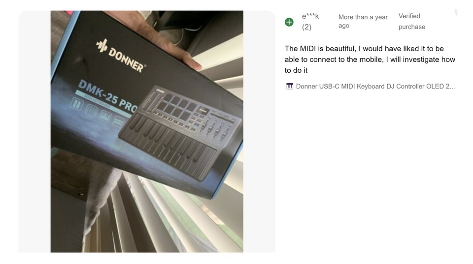 Donner DMK-25 Pro USB-C MIDI Keyboard Controller 25 Key 8 Pad 16 Scales ...