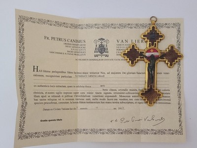 Reliquary Relic 1st class of Saint Catherine Labouré with Certificate ...