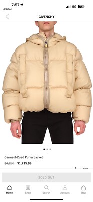 Givenchy Puffer Jacket , tan in color , oversized . Retail 4200$ | eBay